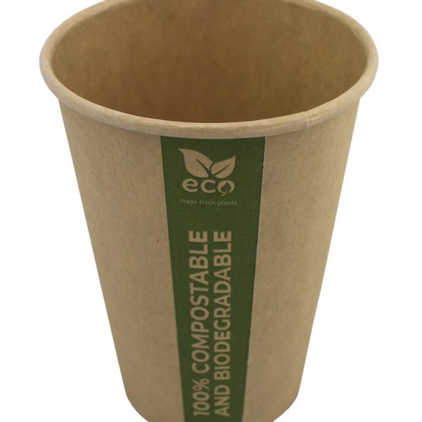 PLA paper cup. Made of cellulose with a PLA coating